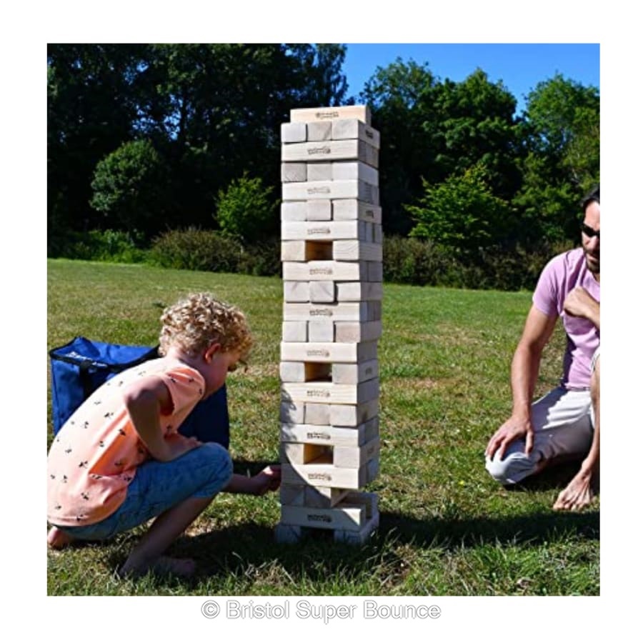 Giant Jenga Game Mega Hi-Tower in a Bag 2.3mtrs - Bouncy Castle Hire in ...